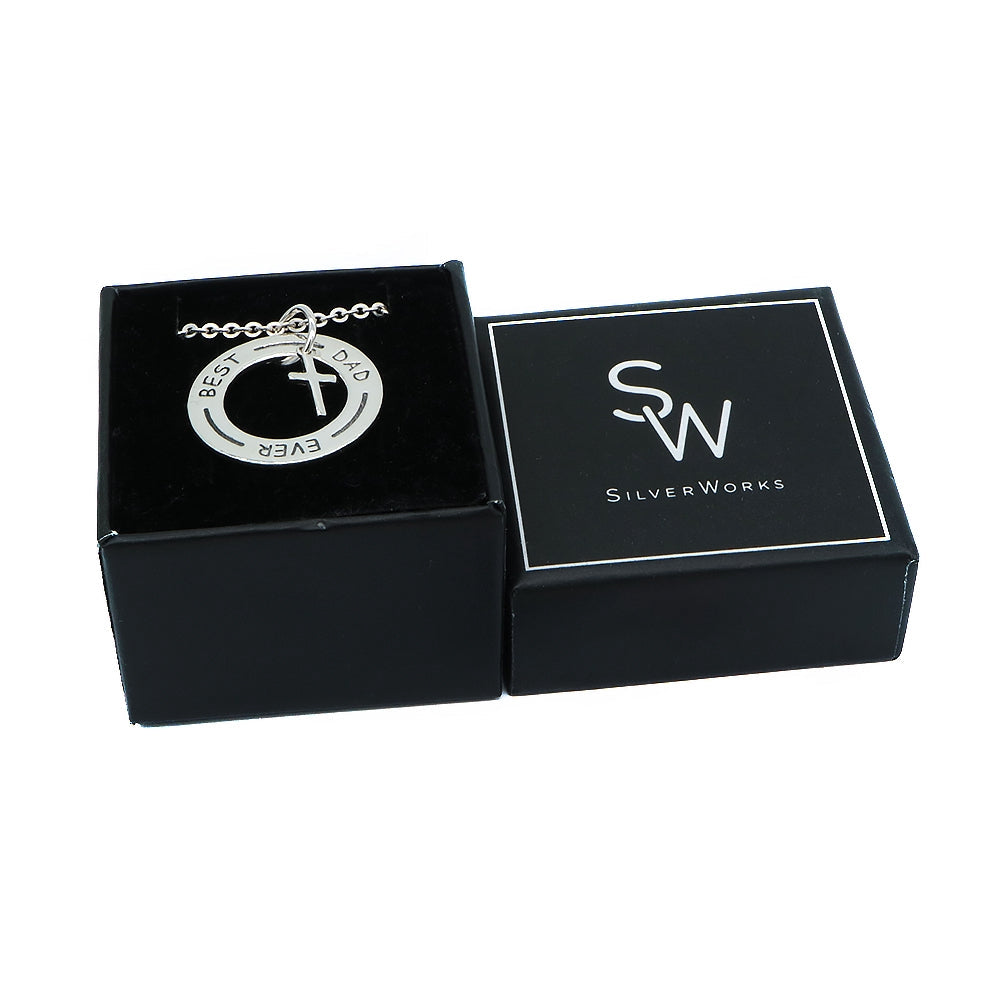 "Best Dad Ever" Father's Day Collection 925 Sterling Silver Pendant Necklace | SilverWorks