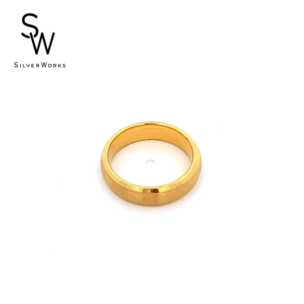 T8410 BRUSHED PLISHED GLDPLTD TNGSTEN RING – SilverWorks