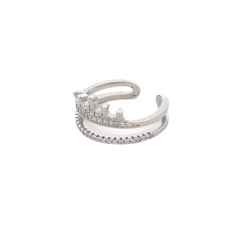 Veronica 925 Sterling Silver Adjustable Crown Ring | SilverWorks