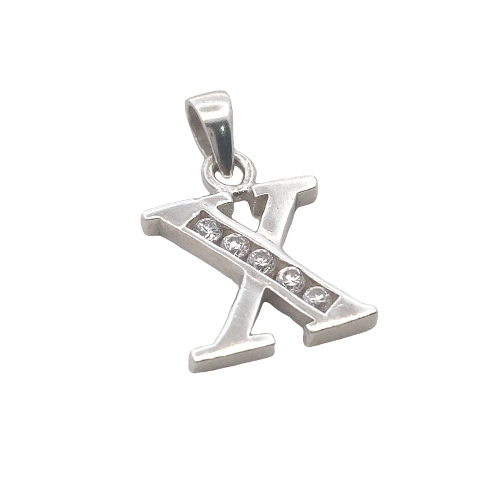 Andy Silver Letter Charm with Zirconia Stones – SilverWorks
