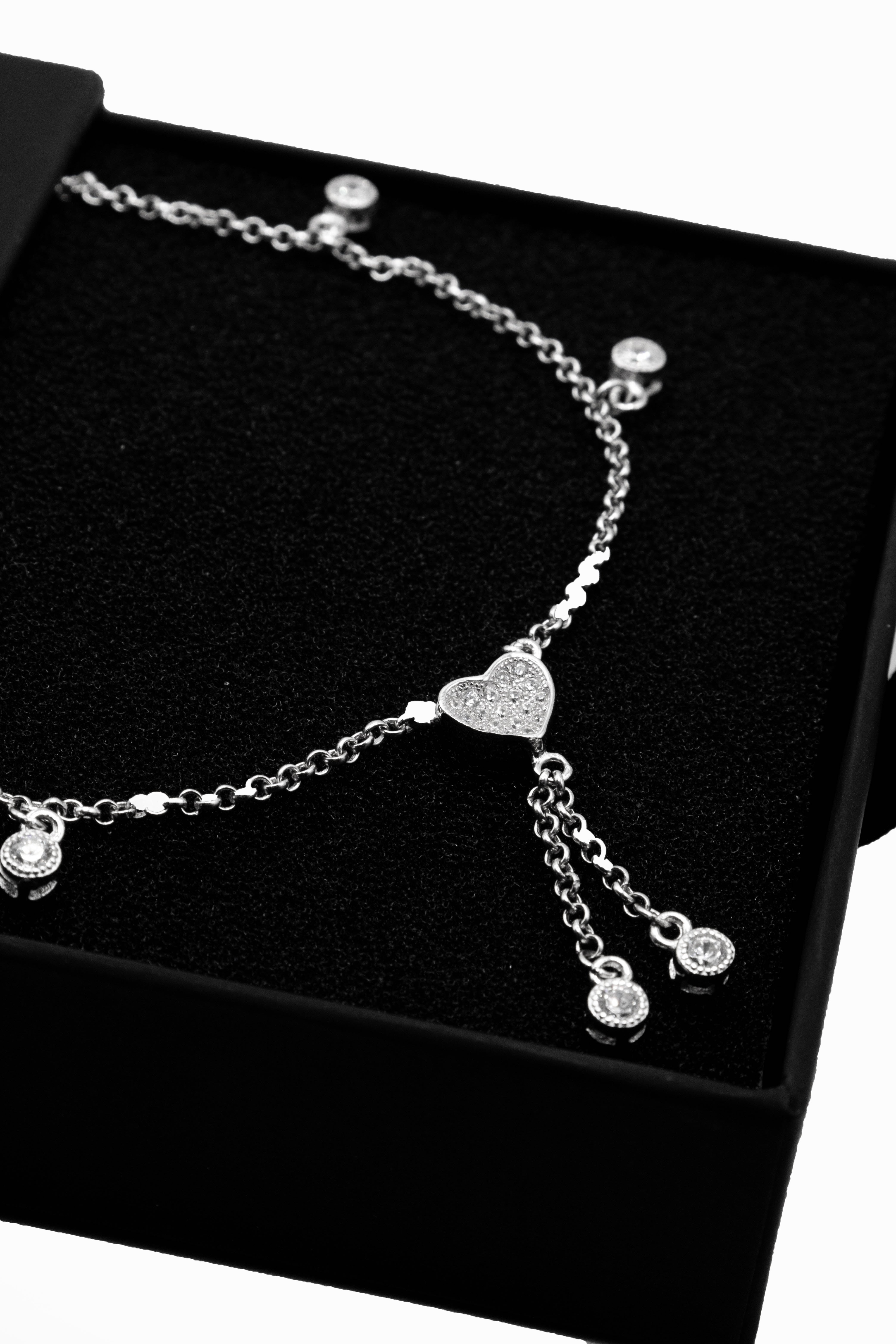 Astrid Heart 925 Sterling Silver Charm Bracelet | SilverWorks