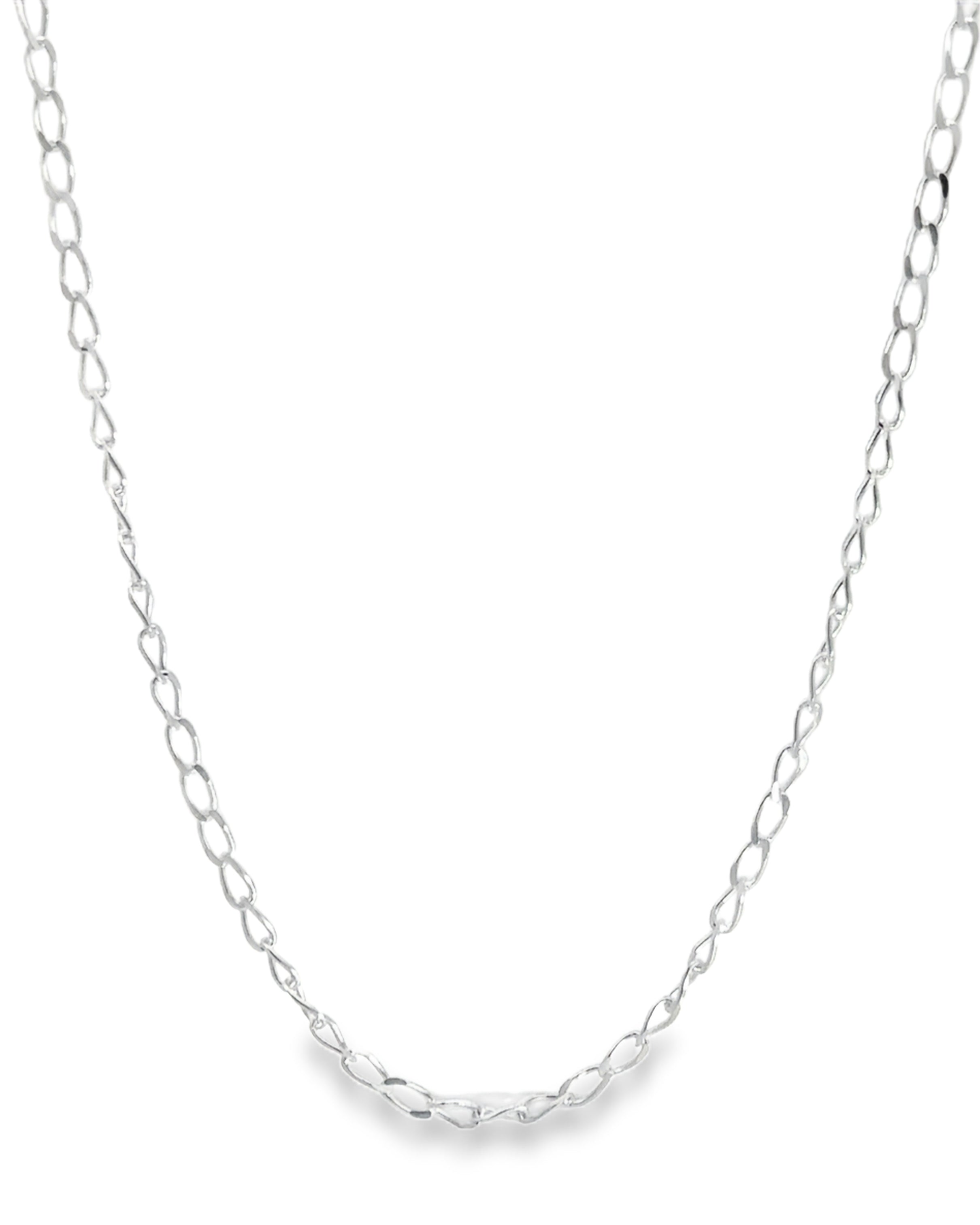 SilverWorks 20" Vince Flat Curb Chain 925 Sterling Silver Necklace N53