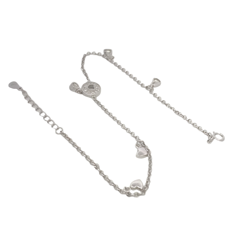 Greta Heart 925 Sterling Silver Charm Bracelet | SilverWorks
