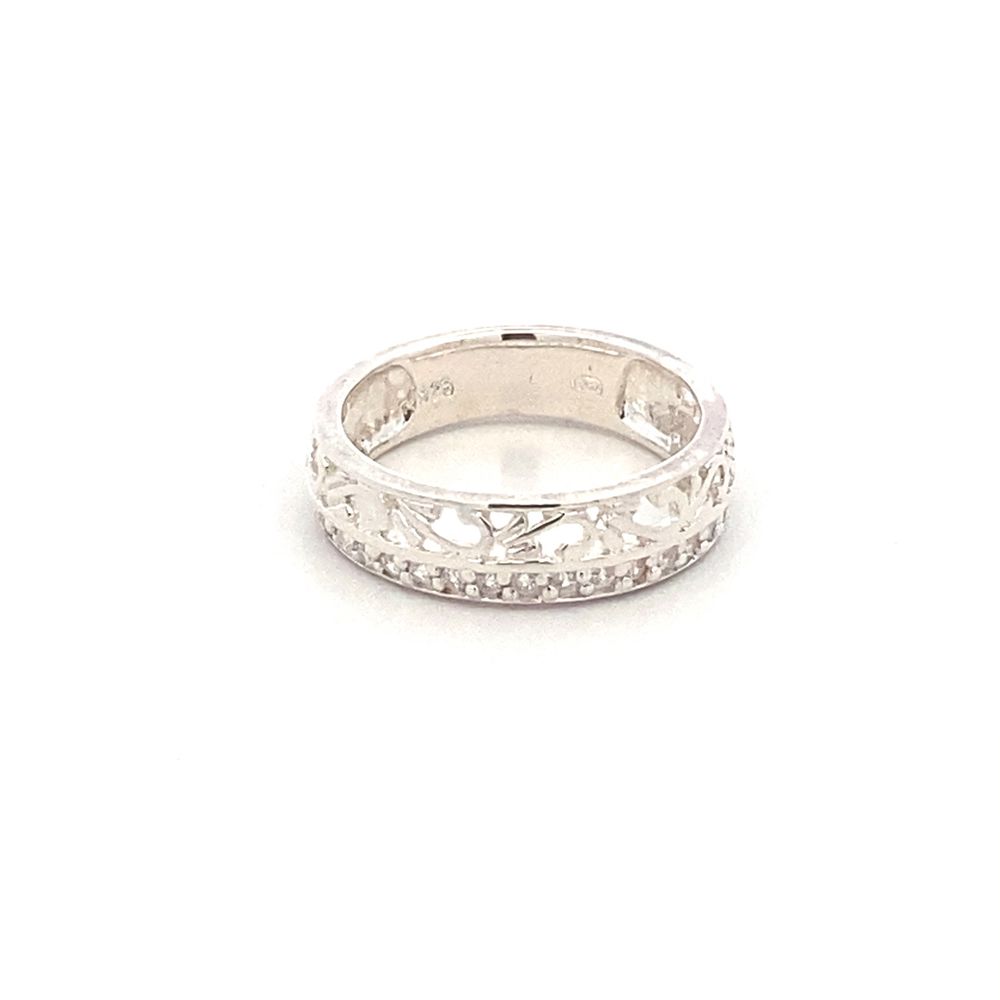 Damien Half Filigree 925 Sterling Silver Band Ring | SilverWorks
