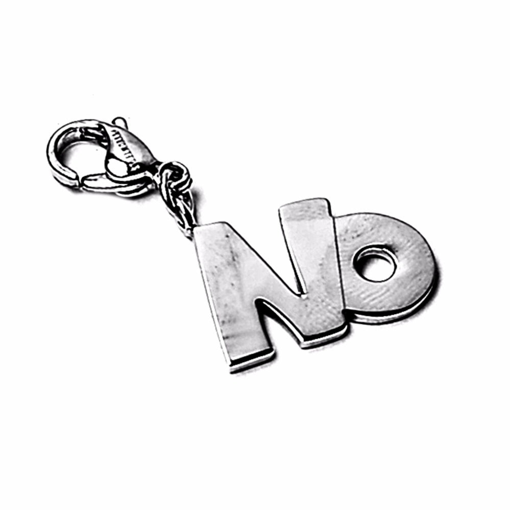 NO Letter Stainless Steel Charm | SilverWorks